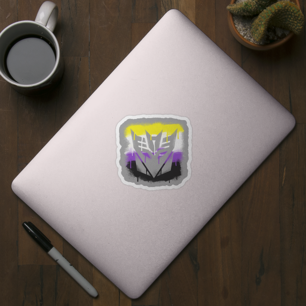 Non-binary Decepticon - Pride - Sticker | TeePublic